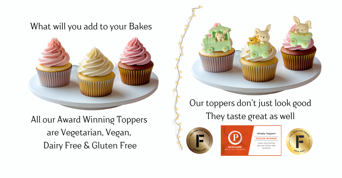 Simply Toppers Handmade Edible Vegan Cupcake & Cake Topper Decorations